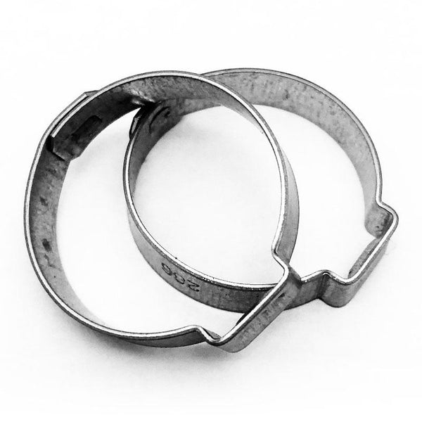 10AN Push Lock Hose Assembly Crimp Clamps (Pair) - Lee Power Steering